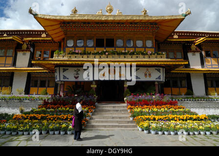 Tibetan religious architecture in Norbulingka, Lhasa, Tibet, with ...