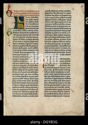 The Gutenberg Bible. First major book printed with a movable type ...