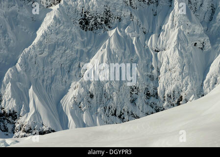 Snowscape, peaks along the Harriman Fjord, Anchorage, Alaska, United ...