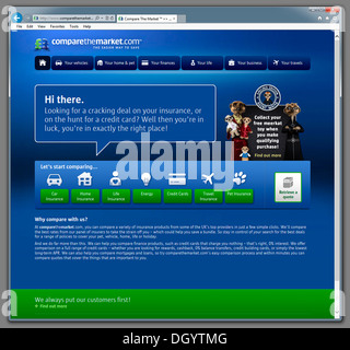 Compare the market comparison website or web page on a laptop screen ...