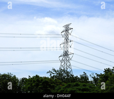 Old power grid transmission towers on agricultural land and pastures in ...