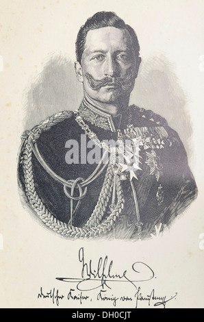 German Kaiser Wilhelm II with signature Stock Photo - Alamy