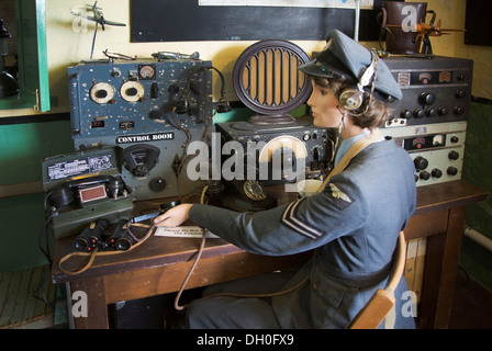 Museum set of staged royal Air Force radio communication bunker ...