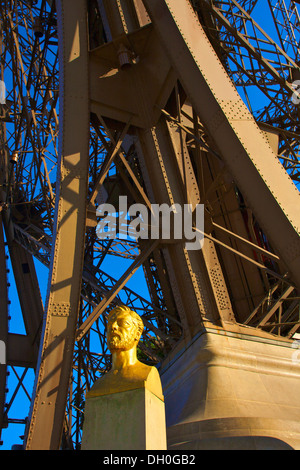 Statue of Gustave Eiffel Civil Engineer and Architect, Eiffel Tower, Paris, France Stock Photo ...