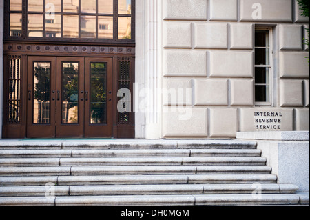 Front of Internal Revenue Service Building in Washington DC showing ...