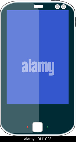 Smart phone with blue screen, 3D rendering Stock Photo - Alamy