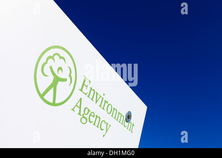 Environment Agency logo on a board with blue sky behind Stock Photo - Alamy