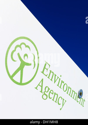 Environment Agency logo on a board with blue sky behind Stock Photo - Alamy