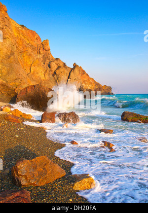 Beautiful seascape during sundown Stock Photo - Alamy