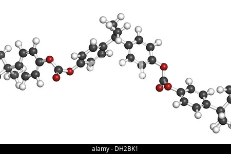 Polycarbonate (PC) plastic, chemical structure. Made from phosgene and ...