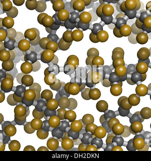 Polytetrafluoroethylene (PTFE) polymer, chemical structure. Used as ...