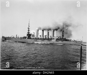 USS PENNSYLVANIA and battleship of COLORADO class followed by three ...
