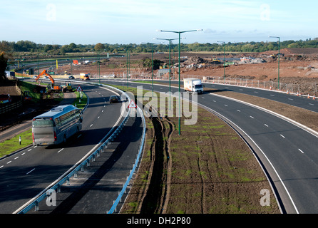 Birmingham Airport runway extension, diverted A45 road, Birmingham, UK ...