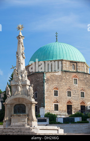 Mosque Church and Trinity Column, Pecs, Southern Transdanubia, Hungary ...