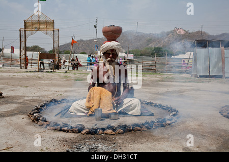 Sadhu performing penance Stock Photo - Alamy