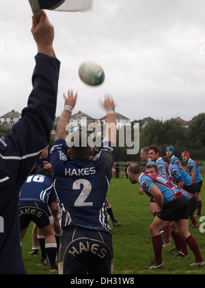 Rugby players in a lineout Stock Photo - Alamy