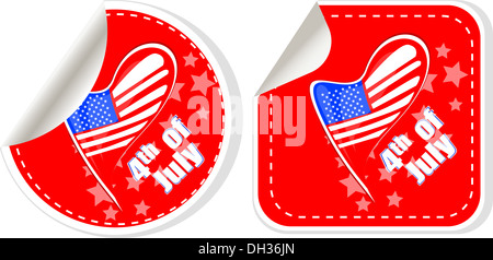 USA flag sign label stickers set Stock Photo - Alamy