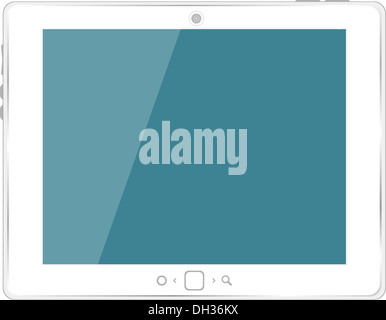 White generic tablet pc on white background Stock Photo - Alamy