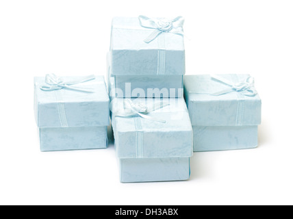 Cyan gift boxes Stock Photo - Alamy