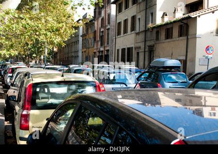 Traffic congestion in the centre of Rome, Italy causing both air and ...