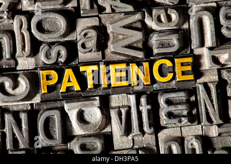 Letters forming word patience Stock Photo - Alamy