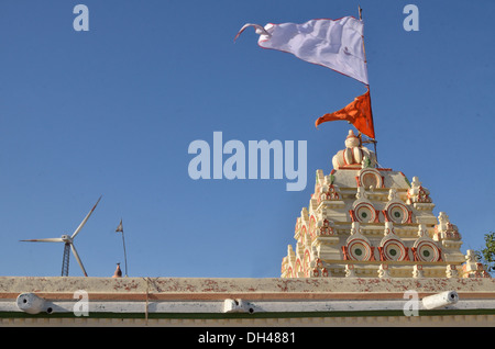 Saffron flag flying on Hindu Somnath Temple ; Prabhas Patan ; Junagadh ...