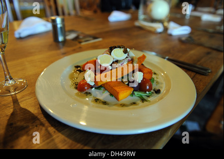 Ostrich meat dish for breakfast south africa Stock Photo - Alamy