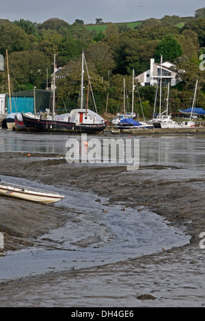 Boats in estuary near Devoran, Cornwall, England, UK Stock Photo - Alamy