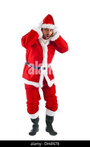 Santa Claus standing isolated on white background Stock Photo - Alamy