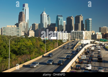Schuylkill Expressway Interstate 76 Downtown Skyline Philadelphia