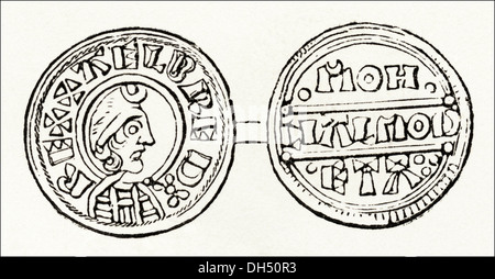 Anglo Saxon Britain. Coin of King Athelstan in Anglo-Saxon Britain ...