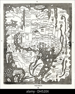 Black & White Illustration of a Map of Anglo Saxon Britian in the 7th ...