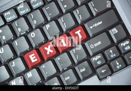 Red exit key on keyboard Stock Photo - Alamy