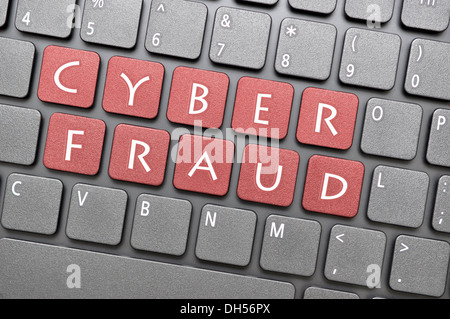 fraud red word on keyboard, Criminal Word Concept Stock Photo - Alamy
