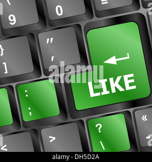 green like button on keyboard close-up Stock Photo - Alamy