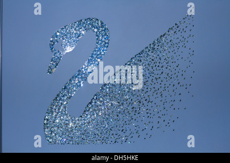 Swan made with color gems or stones Stock Photo - Alamy
