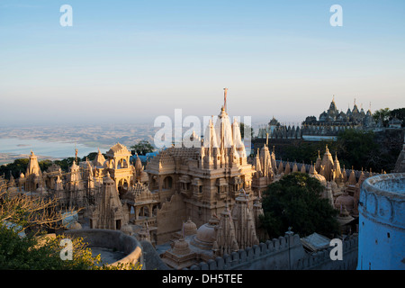 Domes and Shikhara towers at a temple complex on the holy mountain ...