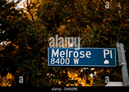 Street sign with the name Melrose place Stock Photo - Alamy
