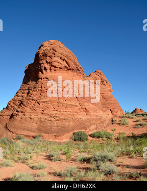 Teepees of the Paw Hole, eroded Navajo sandstone rocks at the entrance ...