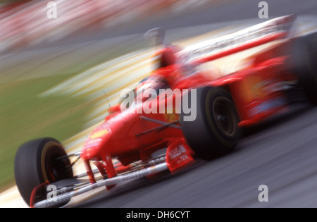 Michael Schumacher in a Ferrari F310B at the Belgian GP, Spa ...