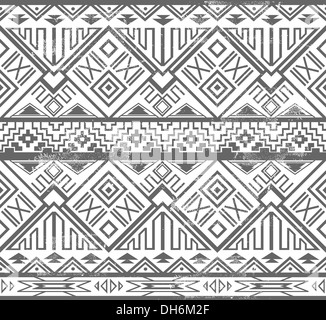 Seamless Aztec Pattern. Grunge Ikat Texture Stock Photo - Alamy