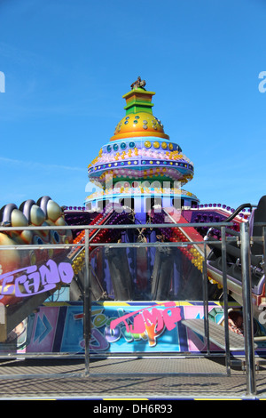 Clacton-on-Sea, Essex. A fairground ride on the pier September 2011 ...