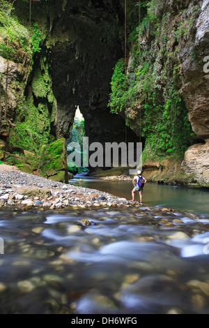 Tanama River and limestone cave, near Utuado, Puerto Rico Stock Photo ...