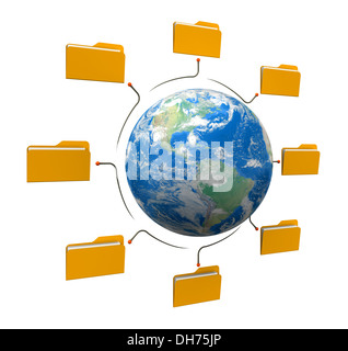 Folders Network Structure Stock Photo - Alamy