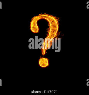 Fire alphabet question mark Stock Photo - Alamy