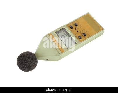 sound level meter on white background Stock Photo - Alamy