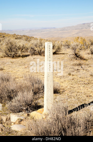 Wagon ruts of the Oregon Trail near Guernsey, Wyoming. Digital ...