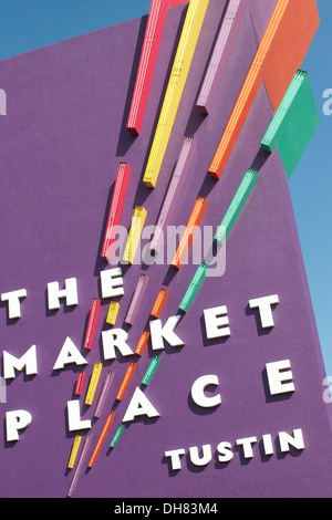 The Tustin Market place sign and logo displaying bright vivid colors on ...