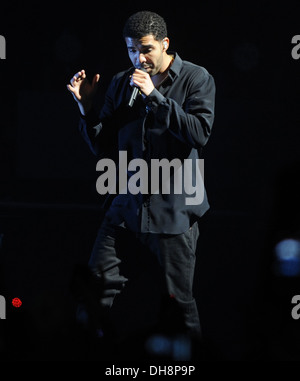 Drake performing live at the O2 Arena London, England- 26.03.12 Stock ...
