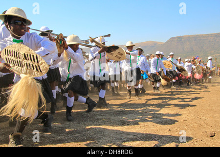Men from Nazareth Baptist Church in Kwazulu Natal play their vuvzelas ...